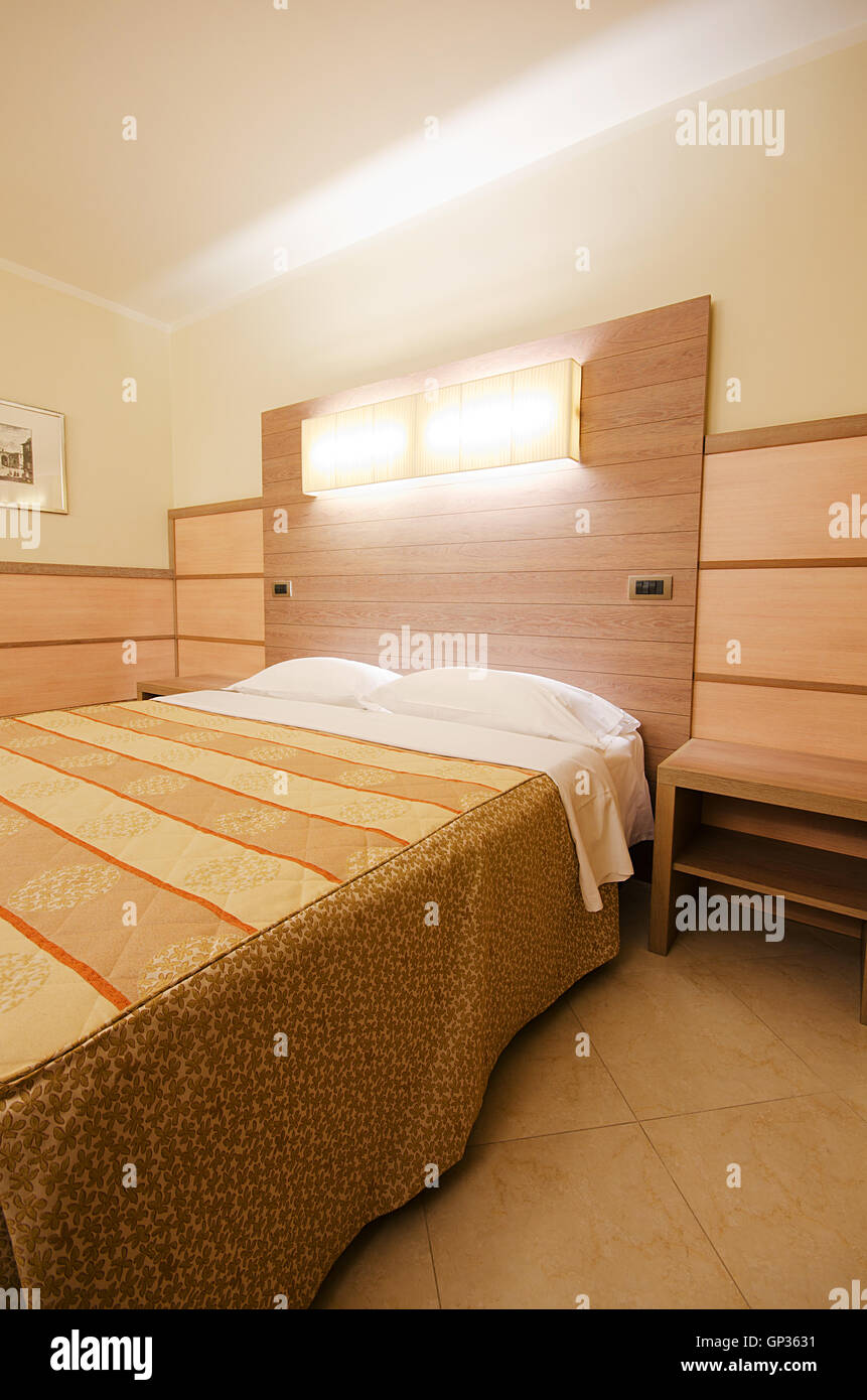Double bed in the modern room Stock Photo - Alamy