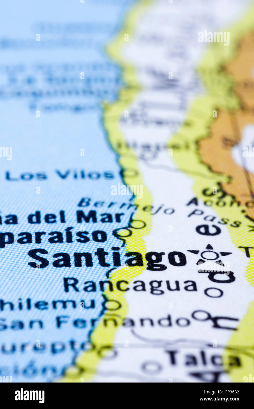 Map of santiago hi-res stock photography and images - Alamy