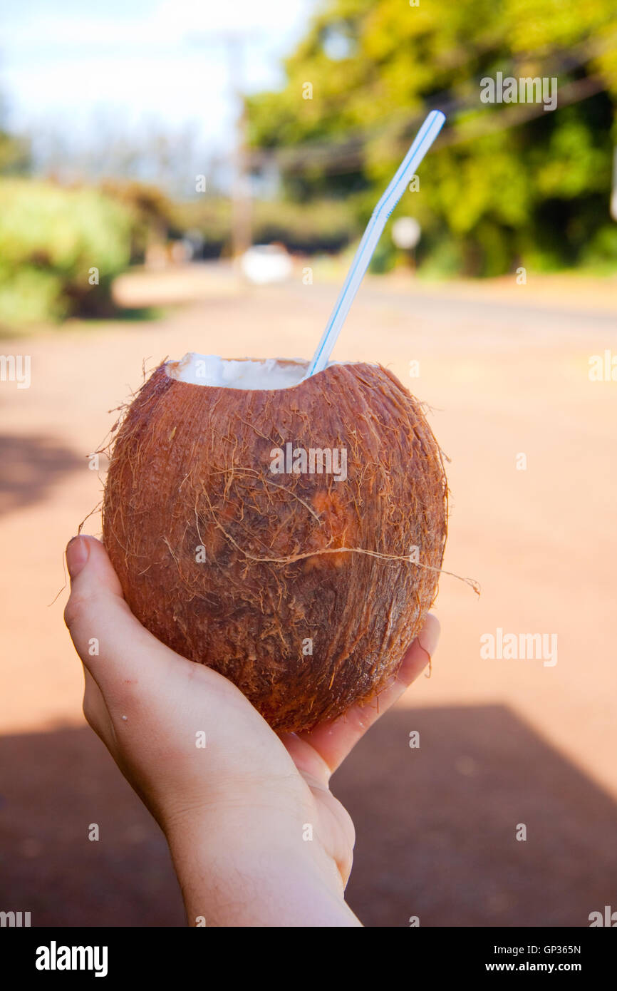 Hawaii coconut drink hi-res stock photography and images - Alamy