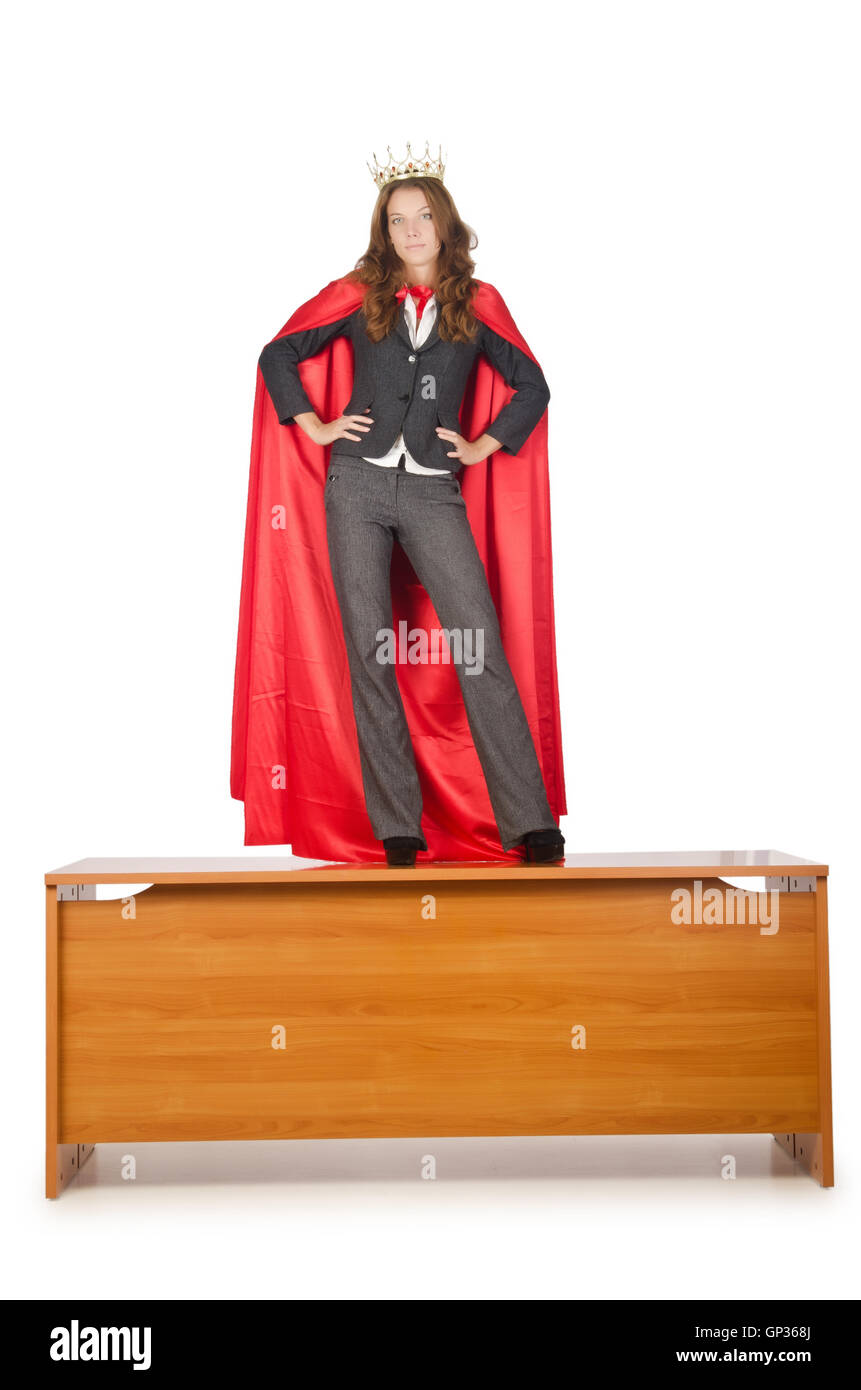 Queen businessman standing on the desk Stock Photo - Alamy