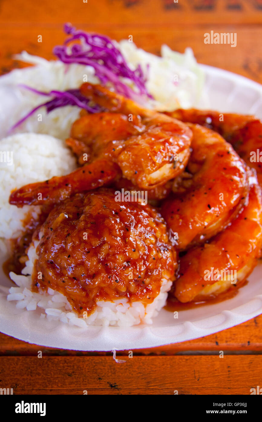 Garlic shrimp hawaii hi-res stock photography and images - Alamy