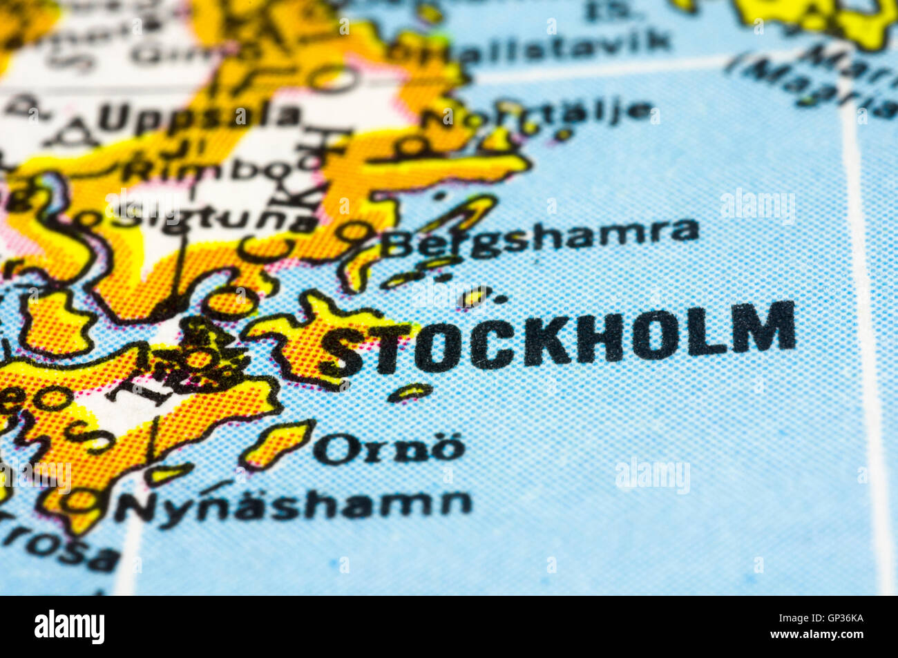 Stockholm on map hi-res stock photography and images - Alamy