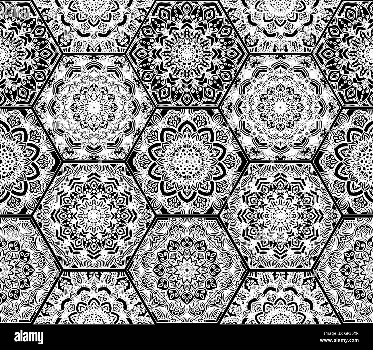 Hex tile Black and White Stock Photos & Images - Alamy