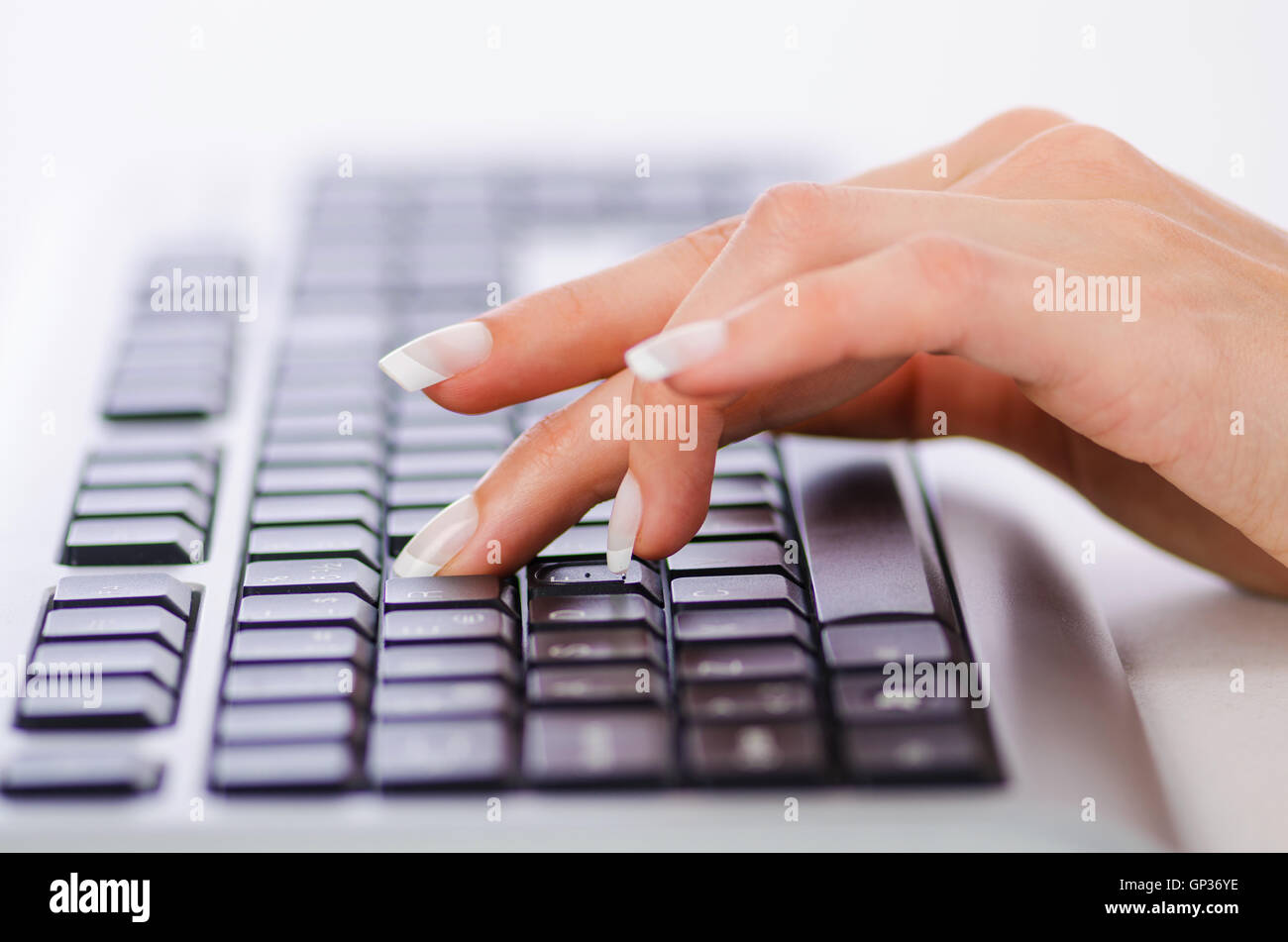 Hands working on the keyboard Stock Photo - Alamy