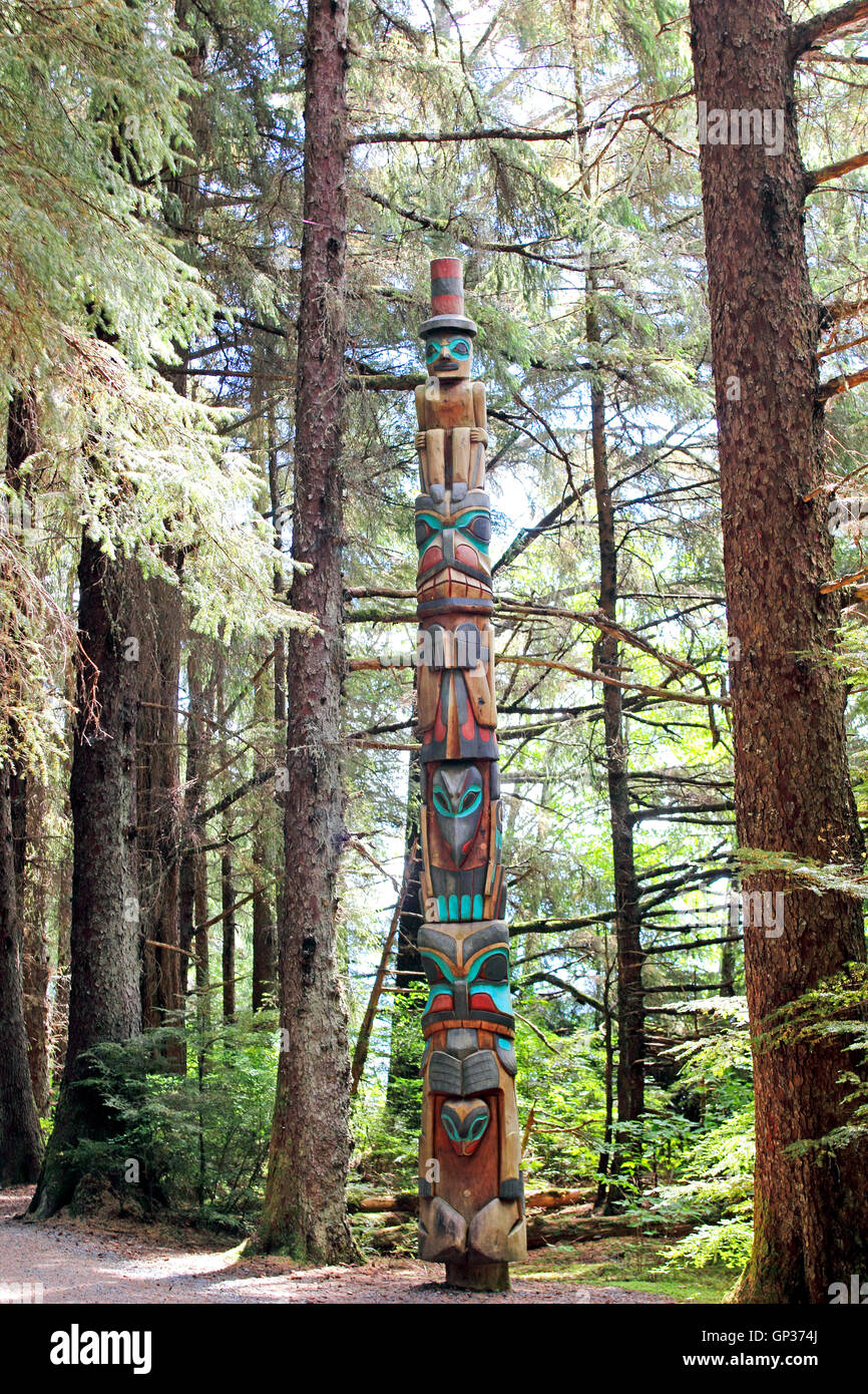 Tlingit Indian trail totem pole park Sitka National Totem Park Sitka ...