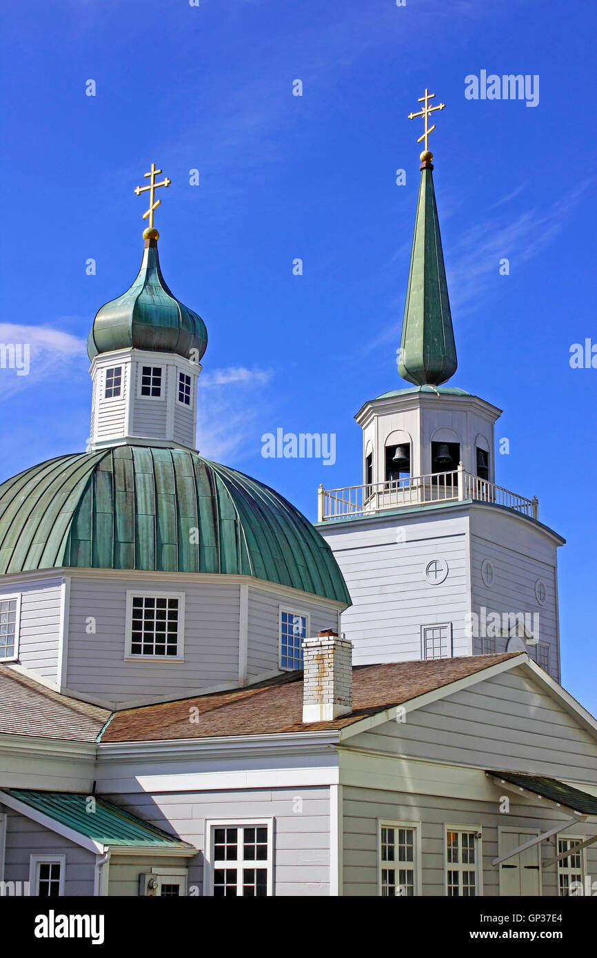 Dome and steeple cross St. Michael's Russian Orthodox Church Cathedral ...