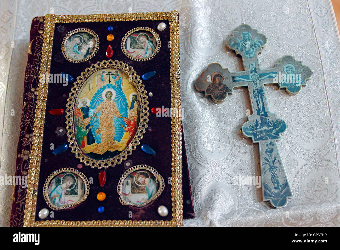Interior with artifacts St. Michael's Russian Orthodox Church Cathedral ...