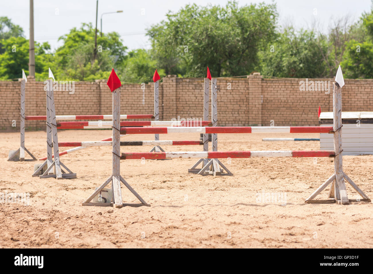 Barriers to stage equestrian competitions in show jumping style Stock ...