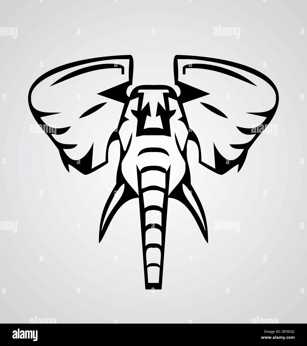 Elephant Head Tribal Stock Vector Image & Art - Alamy