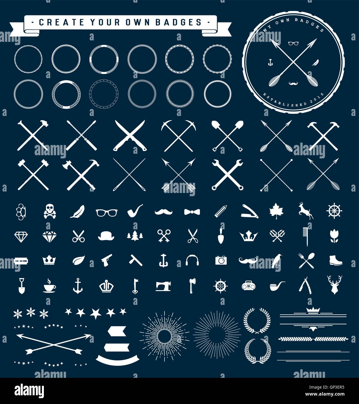 Badges set icons Stock Vector Images - Alamy