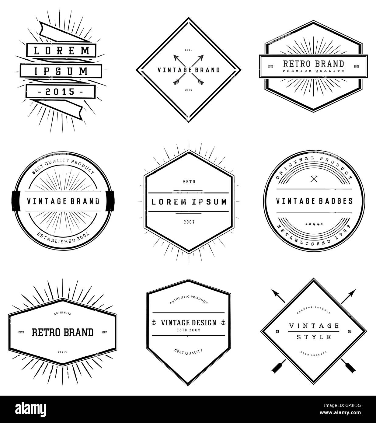 Collection of badges Cut Out Stock Images & Pictures - Alamy