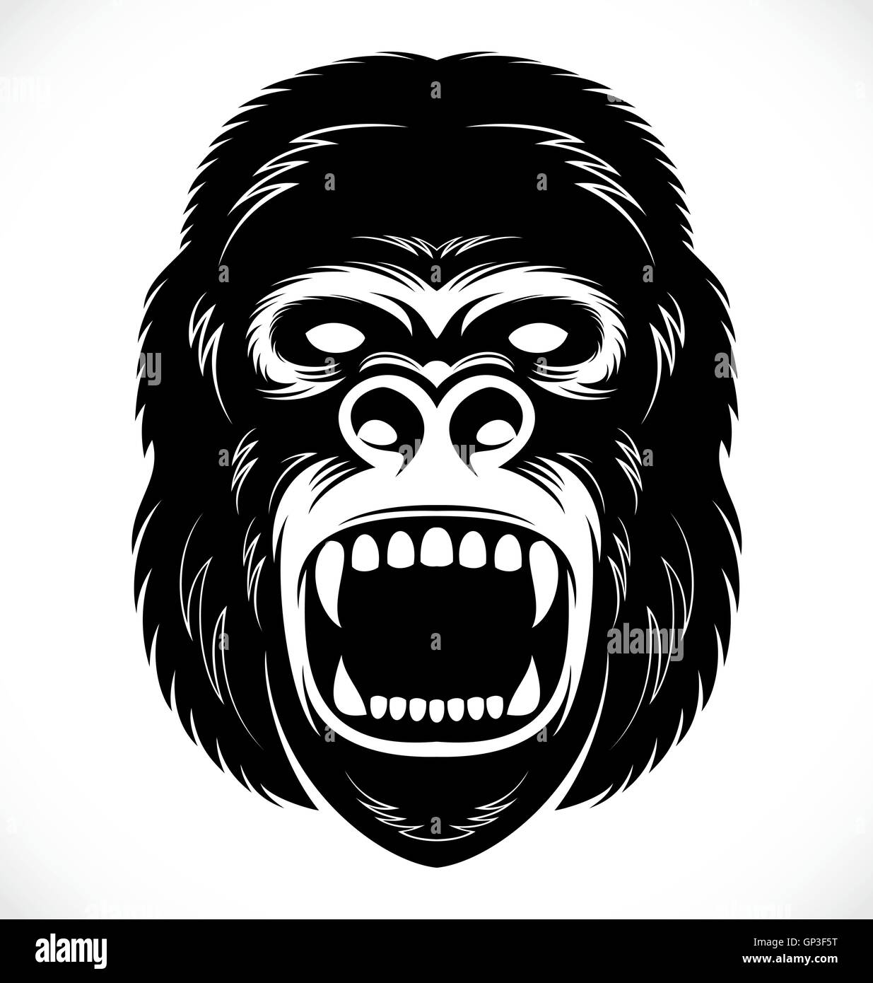 Gorilla Roaring Drawing
