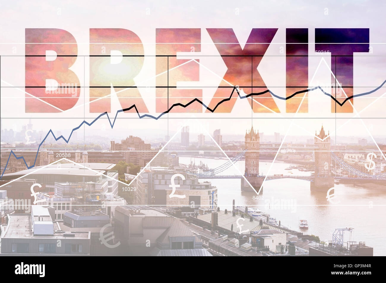 brexit concept, background double exposure with UK skyline, London ...