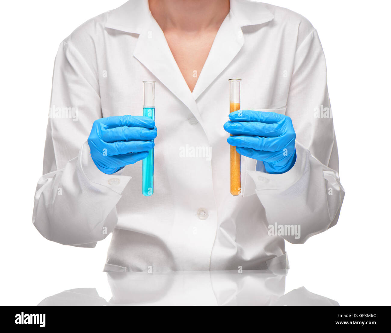 Hand holding two test tubes hi-res stock photography and images - Alamy