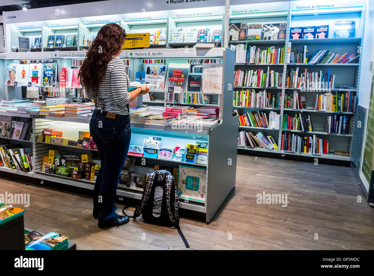Paris, France, Interior, French People, Shopping in Small Book Store ...