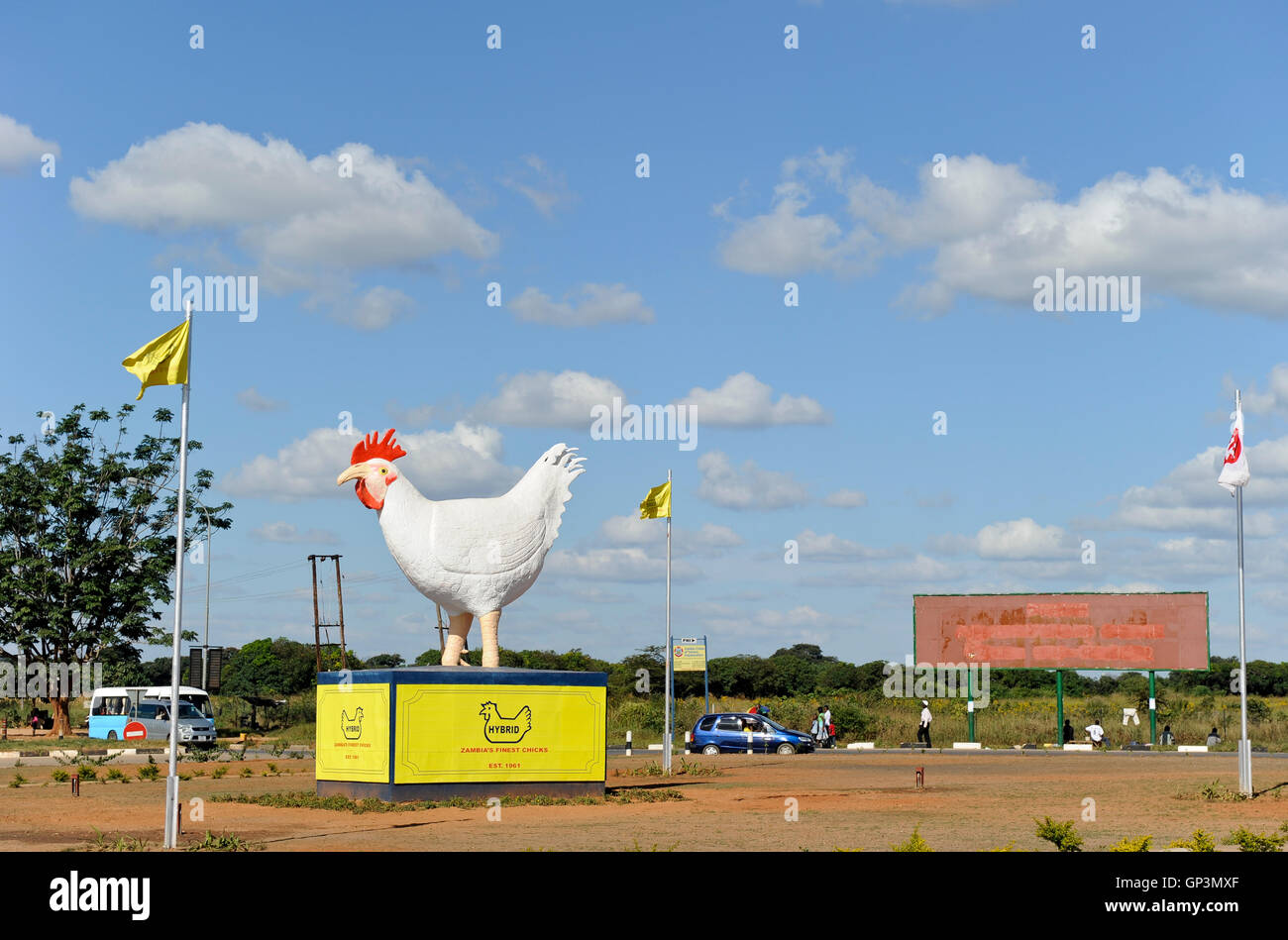 ZAMBIA Lusaka city center, advertisement of Hybrid chicken farm on ...