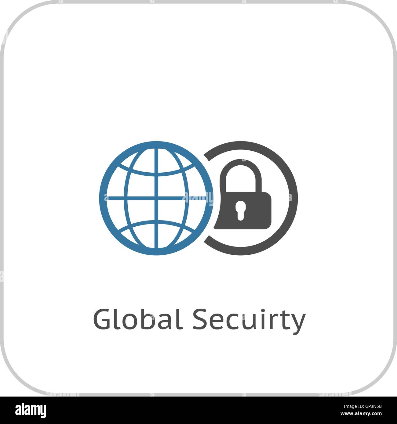 Global Security Icon. Flat Design Stock Vector Image & Art - Alamy