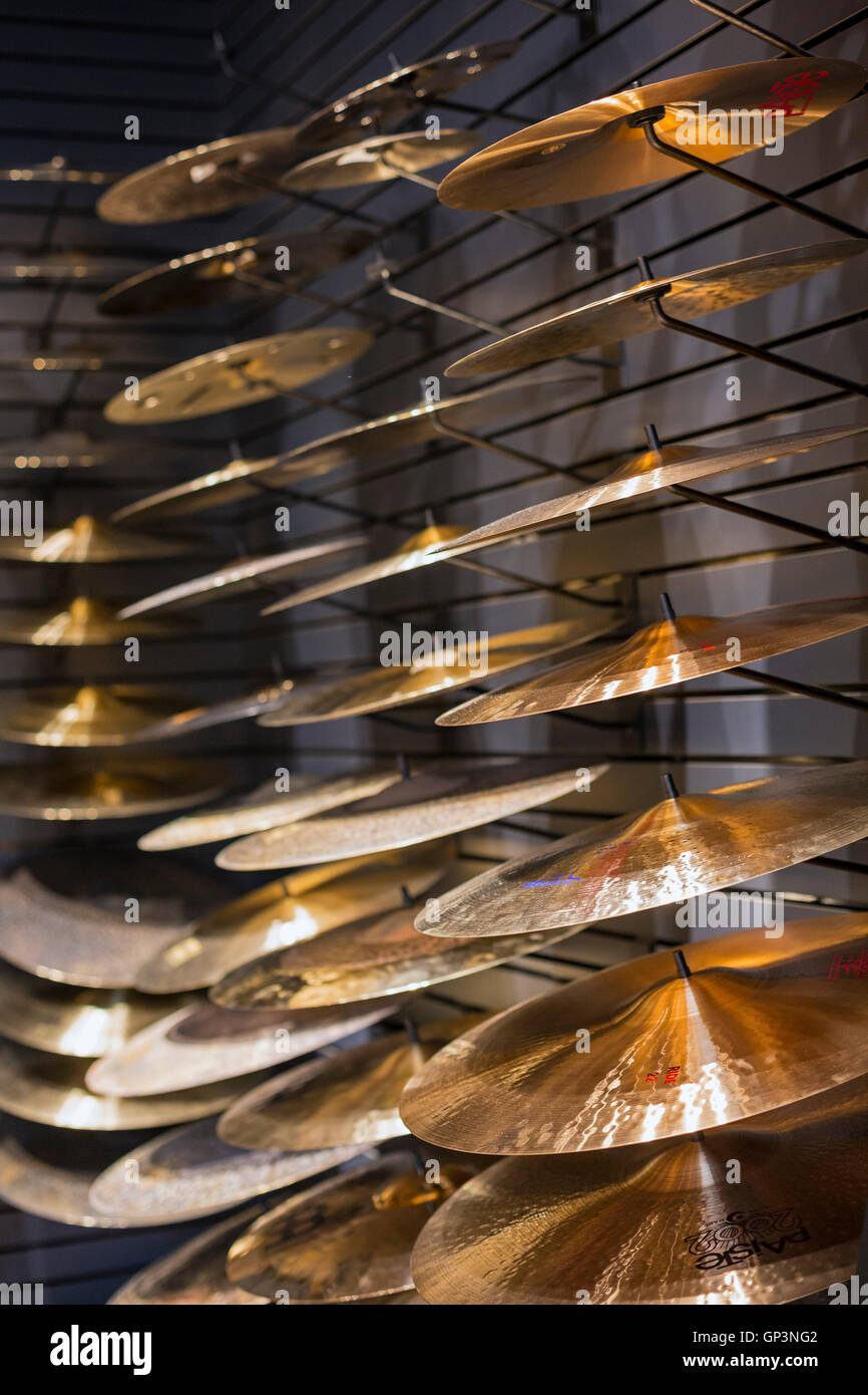 Fort Wayne, Indiana - Cymbals on sale at the Sweetwater Music ...