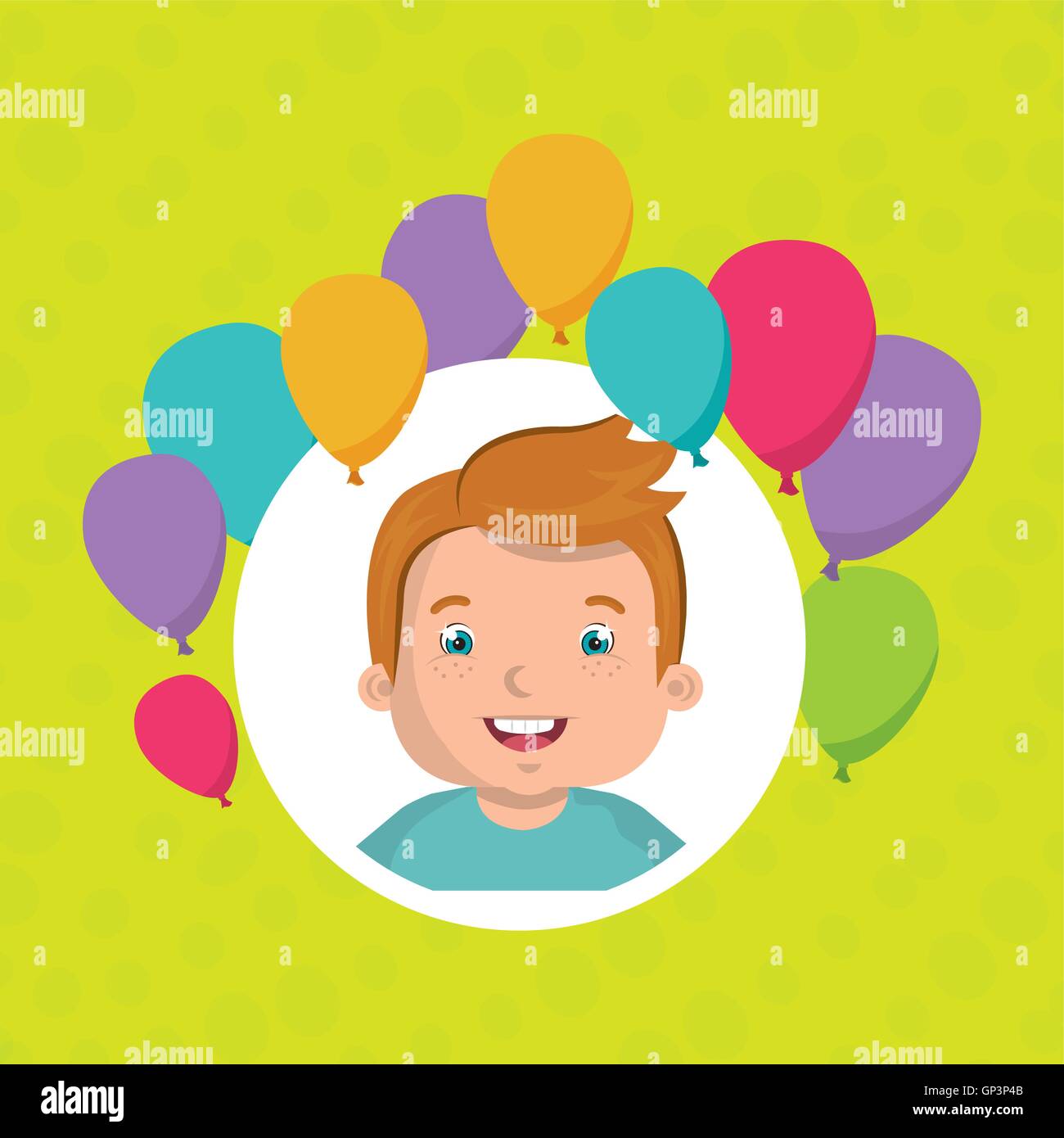 boy balloons party cartoon Stock Vector Image & Art - Alamy