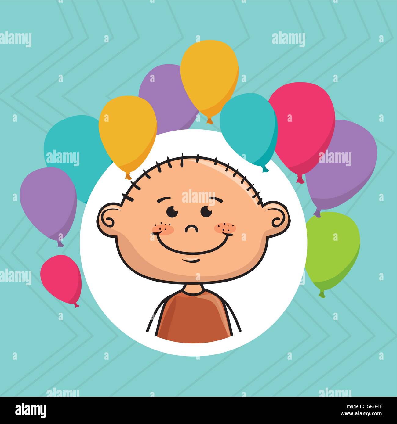 boy balloons party cartoon Stock Vector Image & Art - Alamy