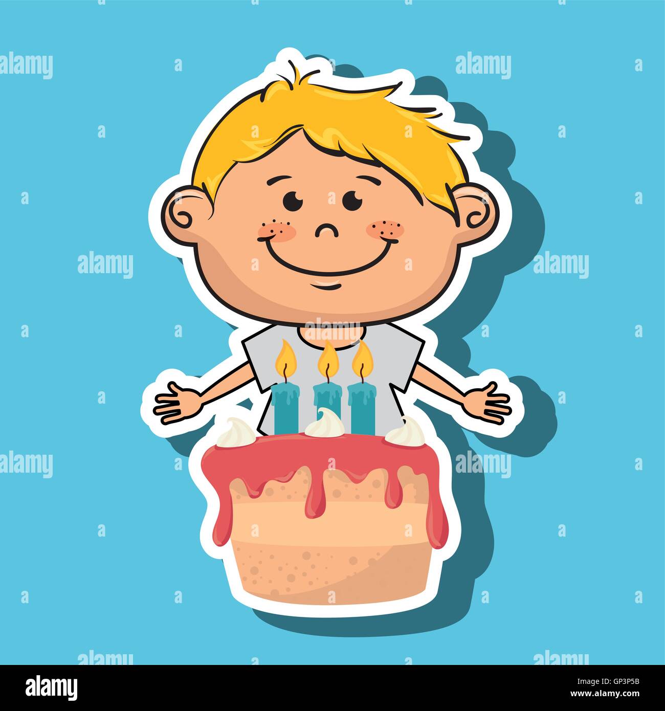boy cake candles dessert Stock Vector Image & Art - Alamy