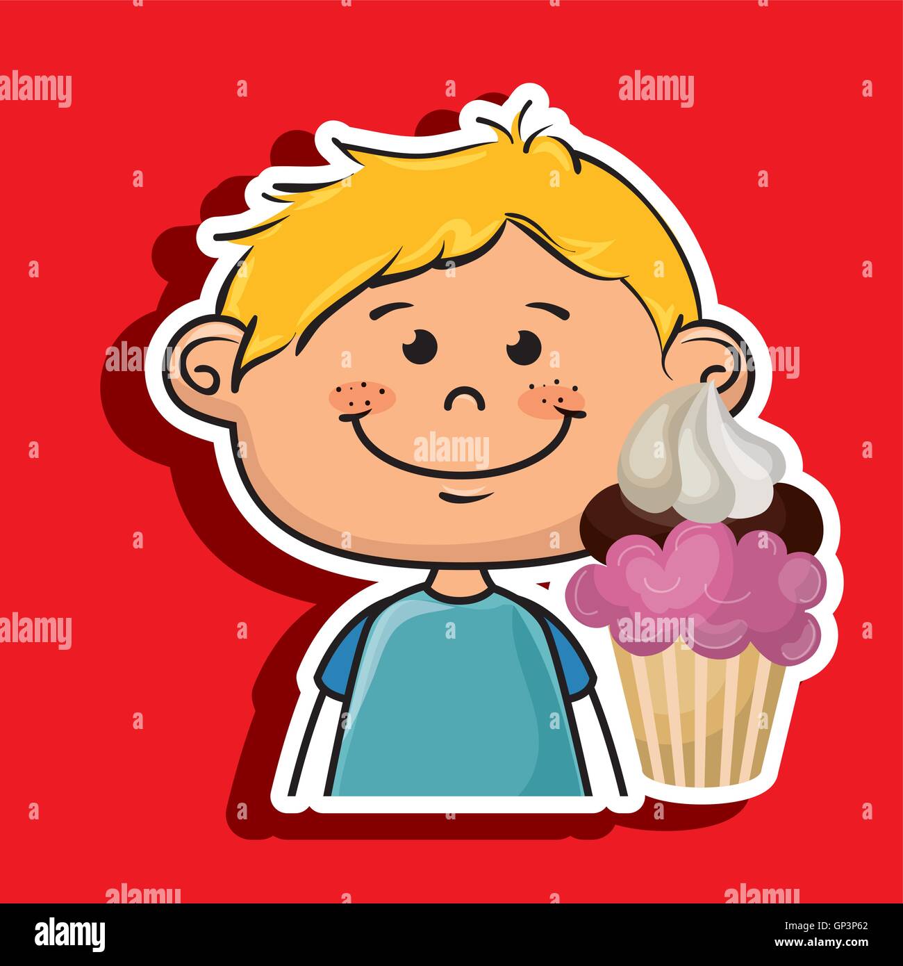 boy cup cake dessert Stock Vector Image & Art - Alamy