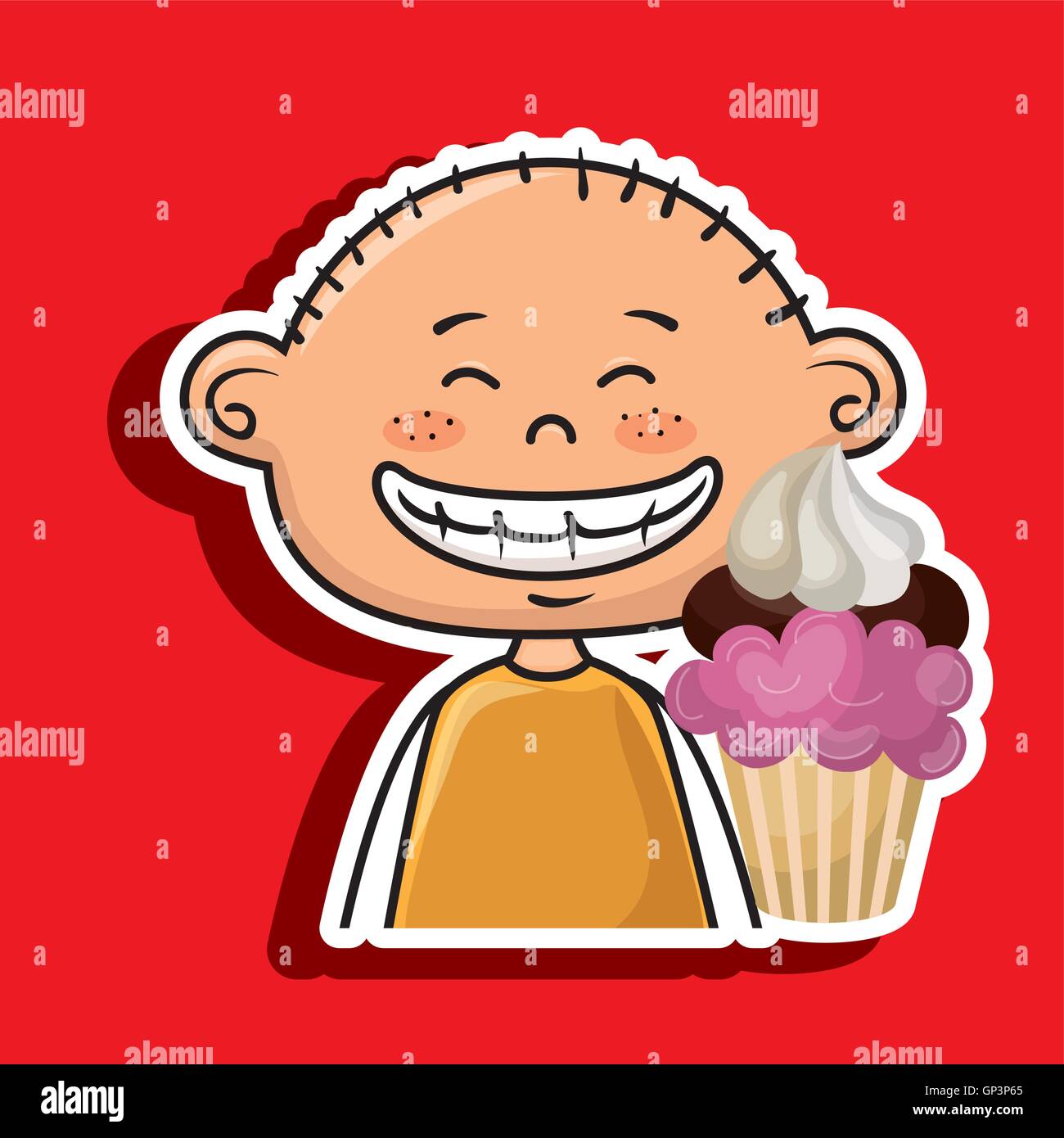 boy cup cake dessert Stock Vector Image & Art - Alamy