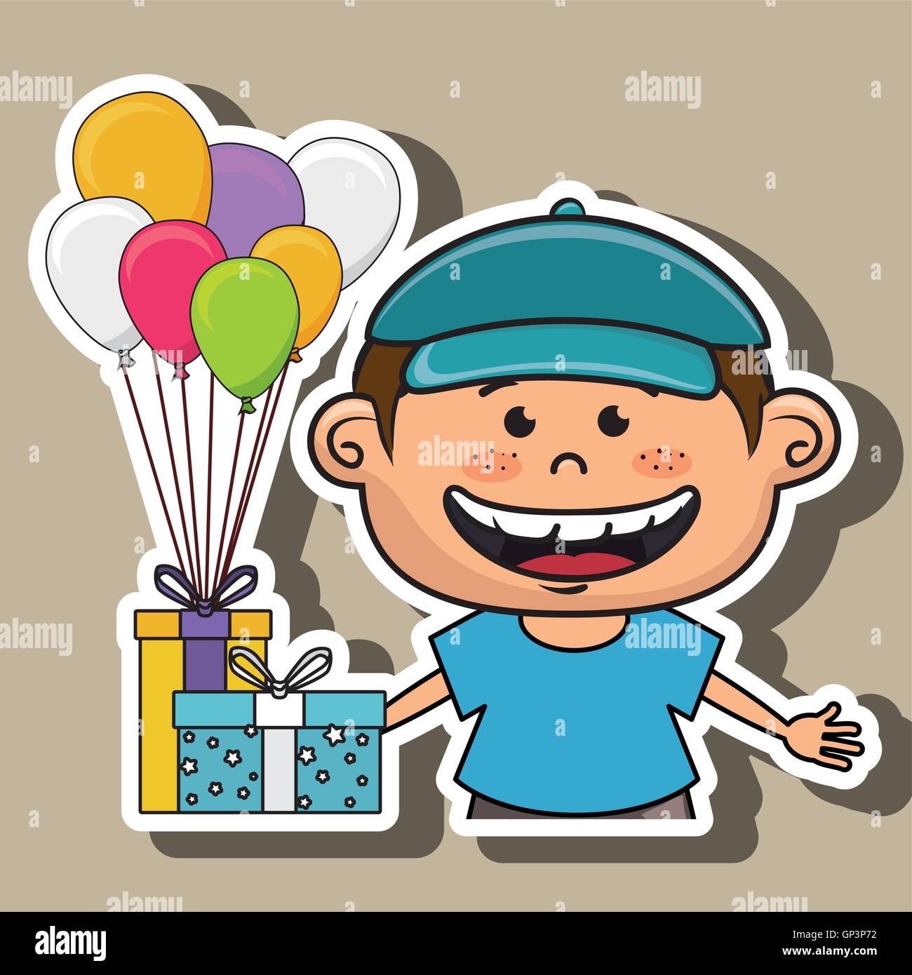boy balloons gifts Stock Vector Image & Art - Alamy