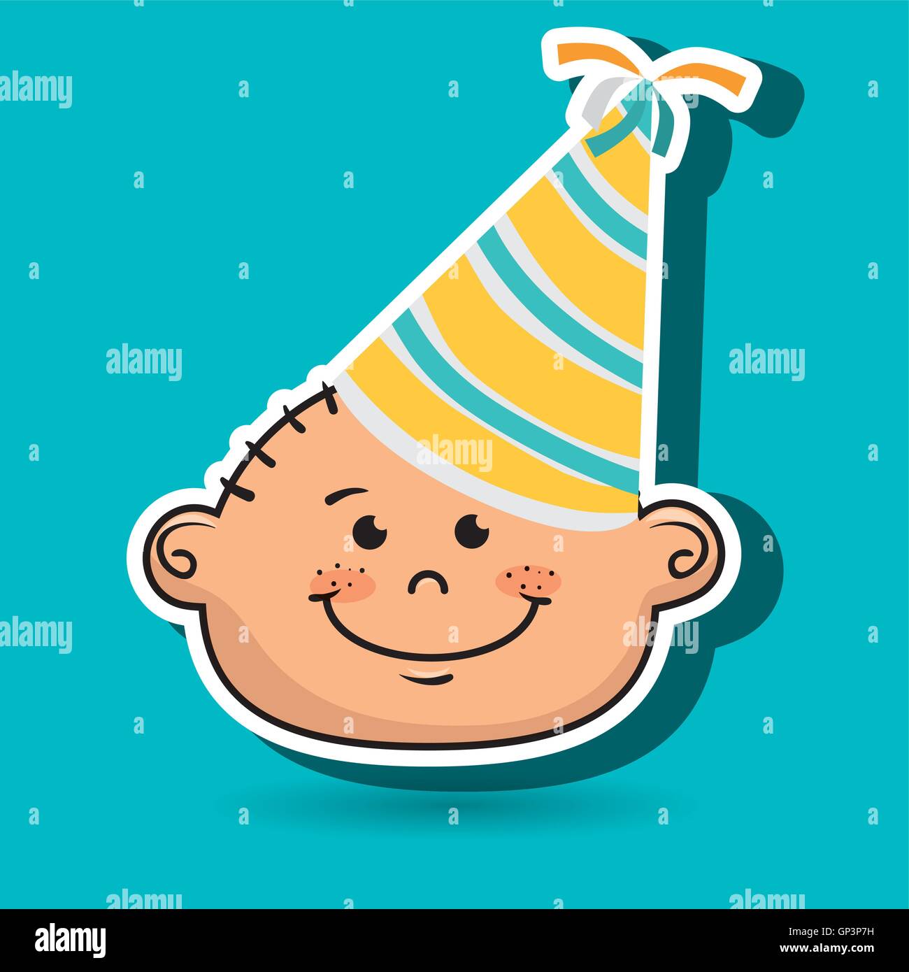 boy party hat cartoon Stock Vector Image & Art - Alamy