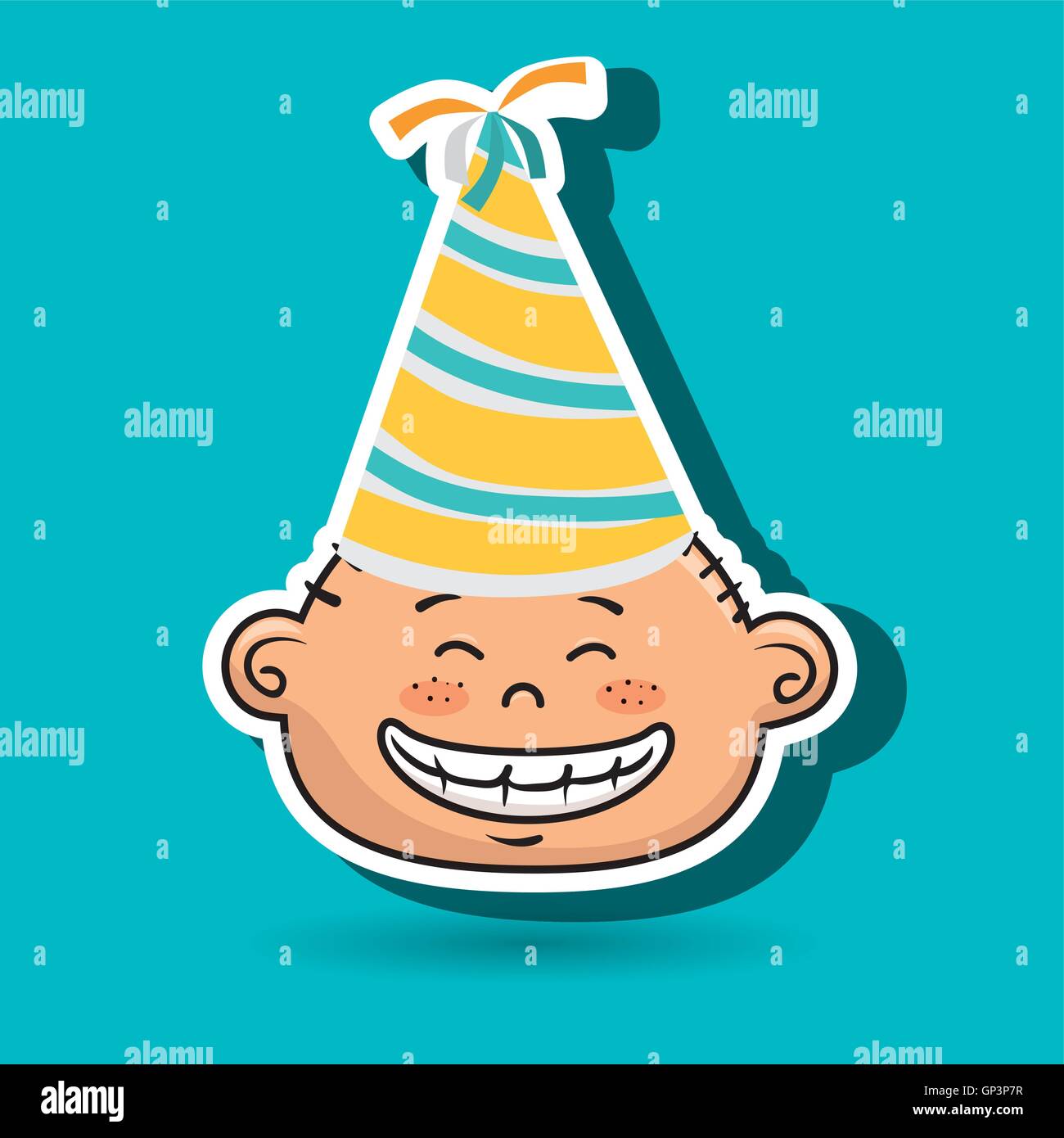 boy party hat cartoon Stock Vector Image & Art - Alamy