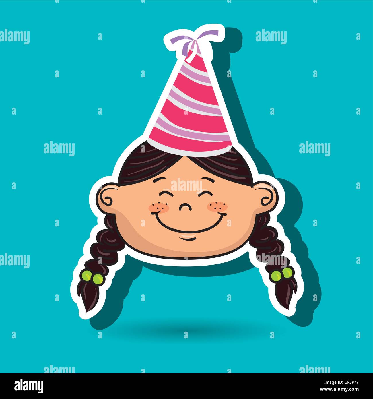 girl cartoon hat party Stock Vector Image & Art - Alamy