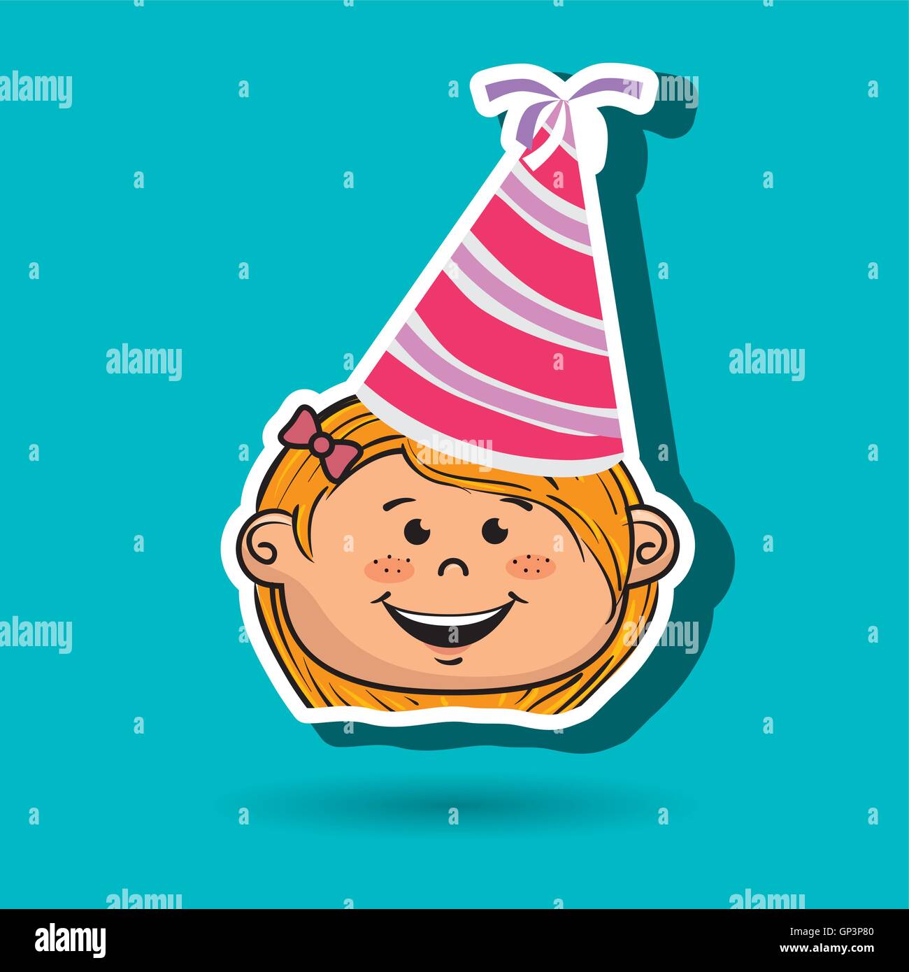 girl cartoon hat party Stock Vector Image & Art - Alamy