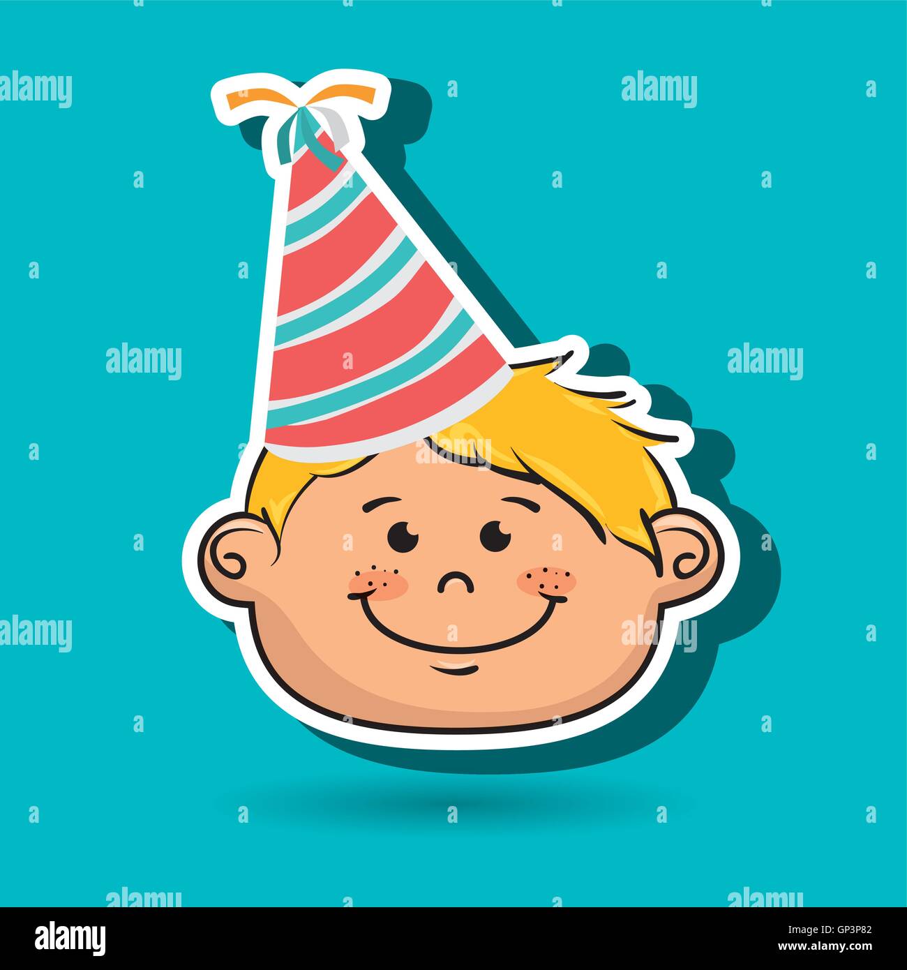 boy party hat cartoon Stock Vector Image & Art - Alamy