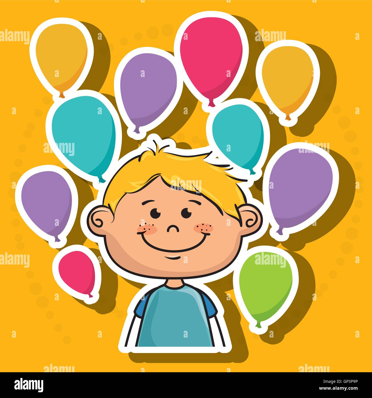 boy balloons party cartoon Stock Vector Image & Art - Alamy