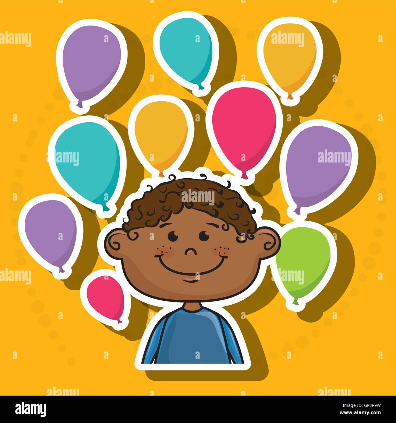 boy balloons party cartoon Stock Vector Image & Art - Alamy