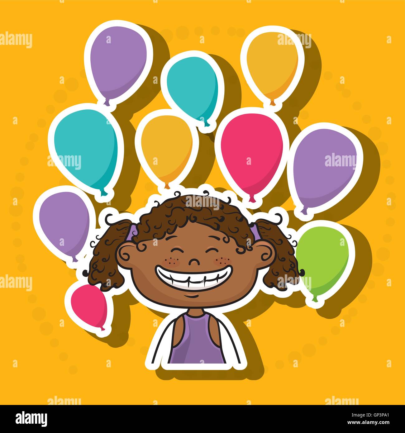 girl balloons party cartoon Stock Vector Image & Art - Alamy