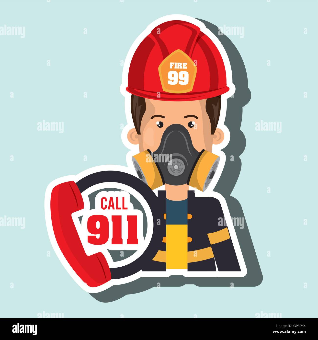 man firefighter mask helmet Stock Vector Image & Art - Alamy