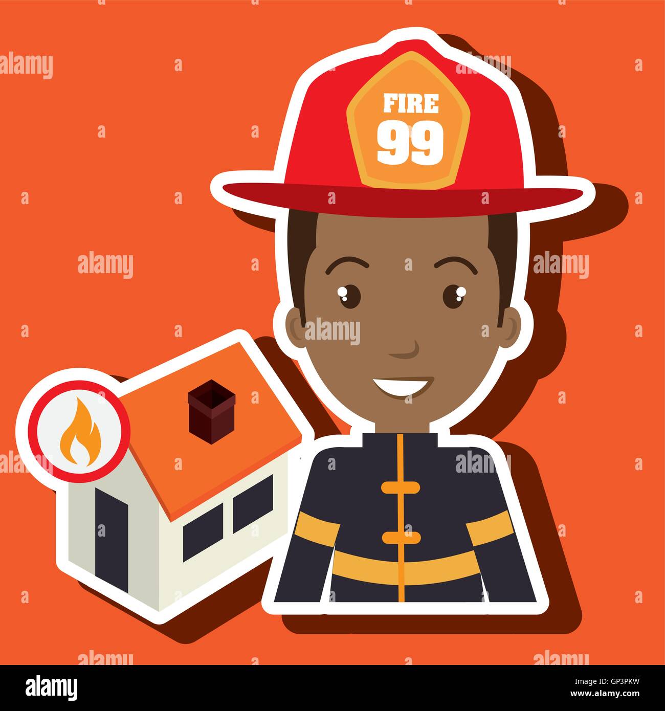 man firefighter house fire Stock Vector Image & Art - Alamy