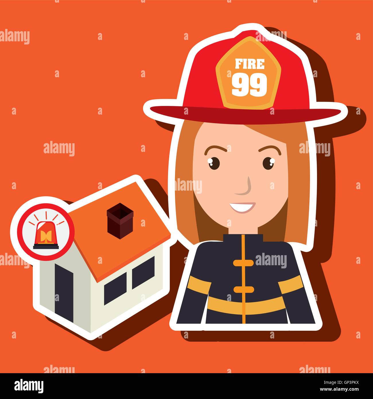 woman firefighter house fire Stock Vector Image & Art - Alamy