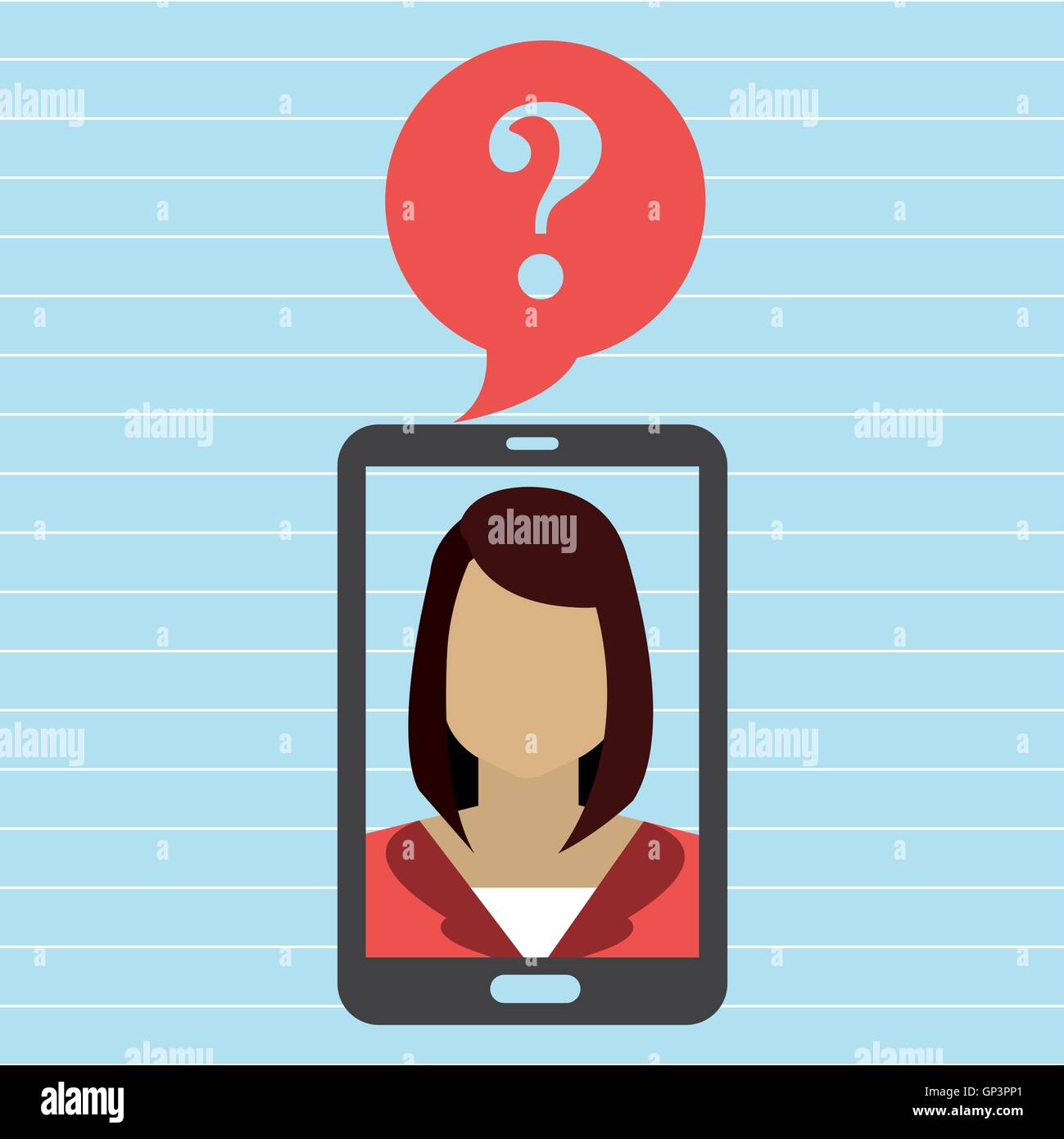 smartphone woman question Stock Vector Image & Art - Alamy