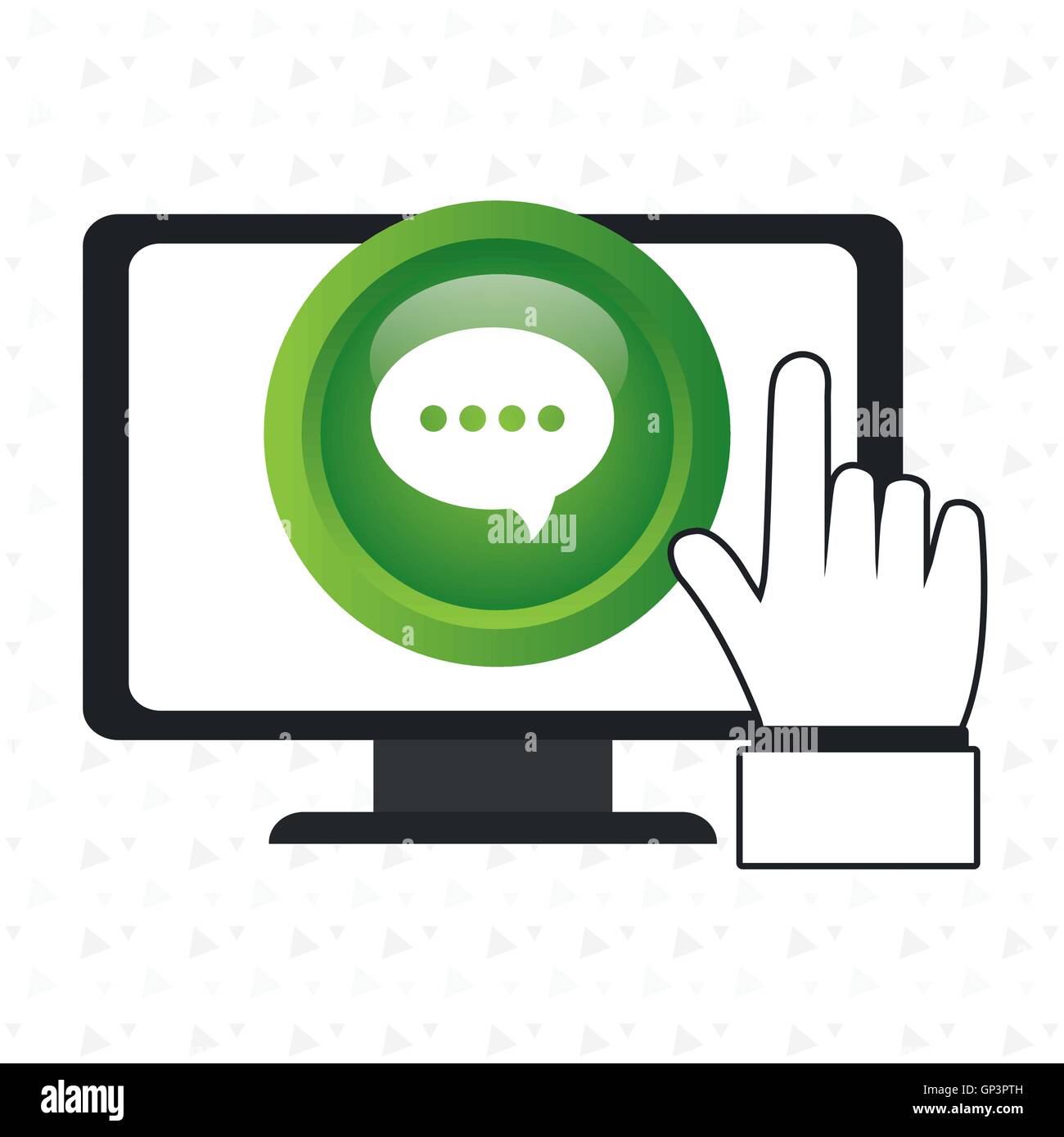 laptop chat hand icon Stock Vector Image & Art - Alamy