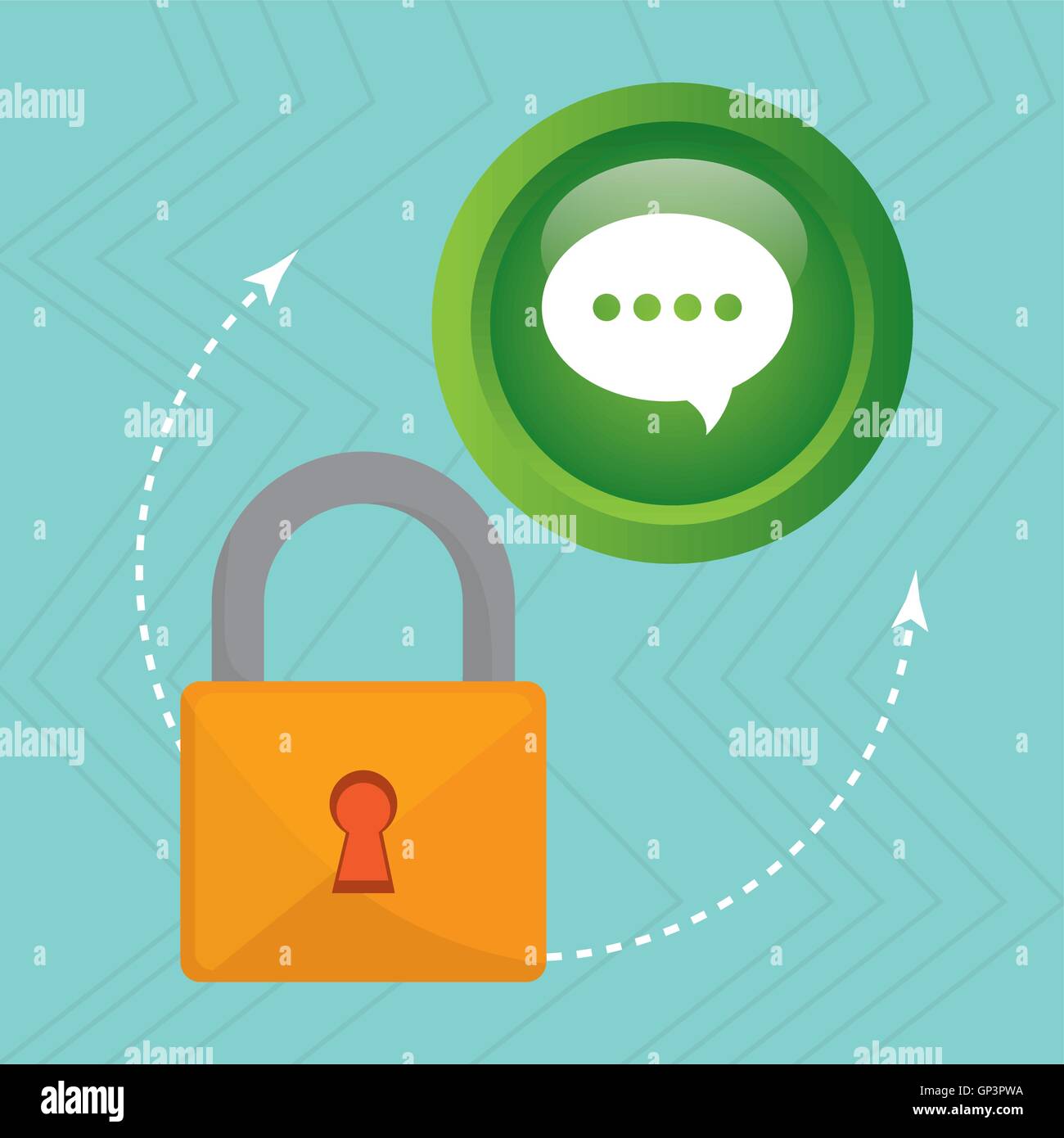 padlock chat hand icon Stock Vector Image & Art - Alamy