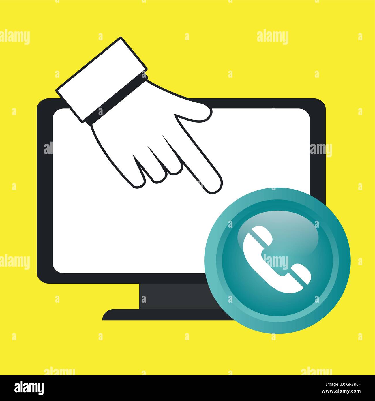 laptop telephone hand icon Stock Vector Image & Art - Alamy