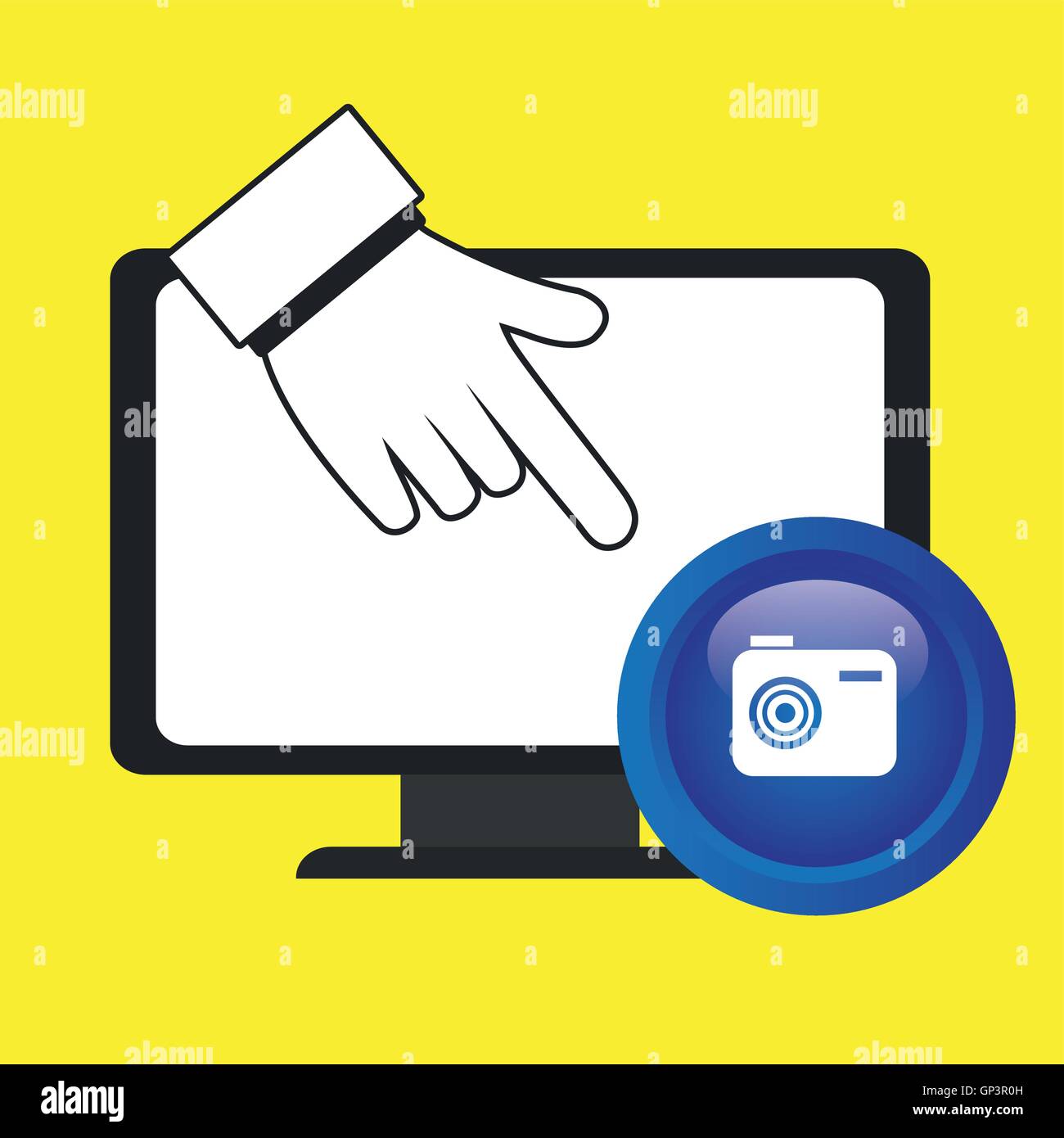 laptop camera hand icon Stock Vector Image & Art - Alamy
