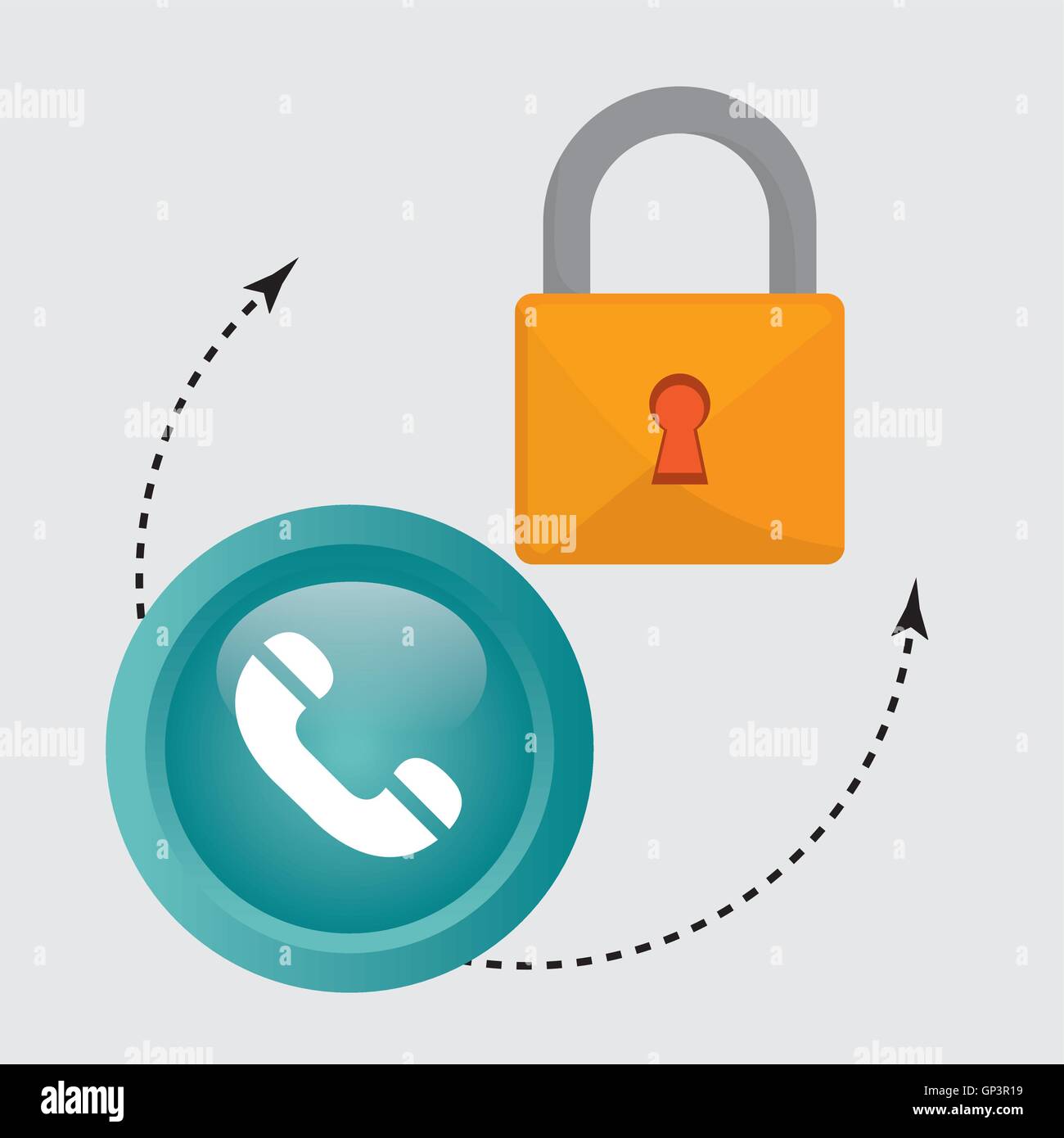padlock telephone hand icon Stock Vector Image & Art - Alamy