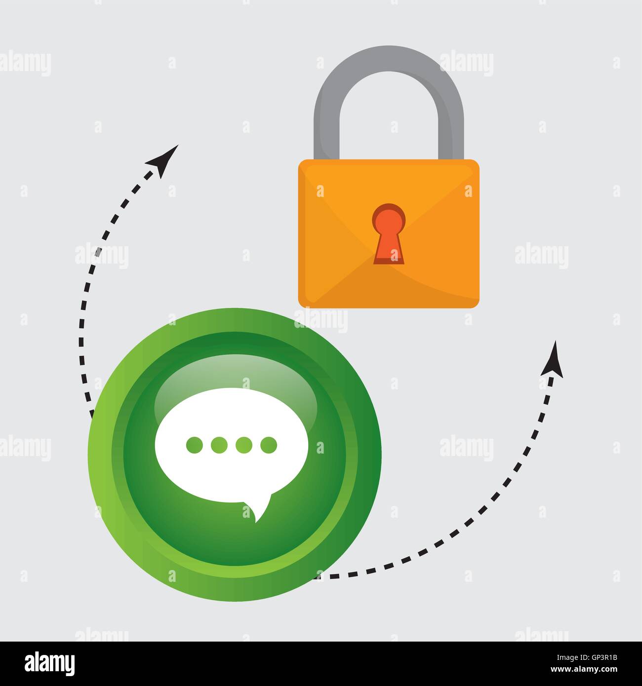 padlock chat hand icon Stock Vector Image & Art - Alamy