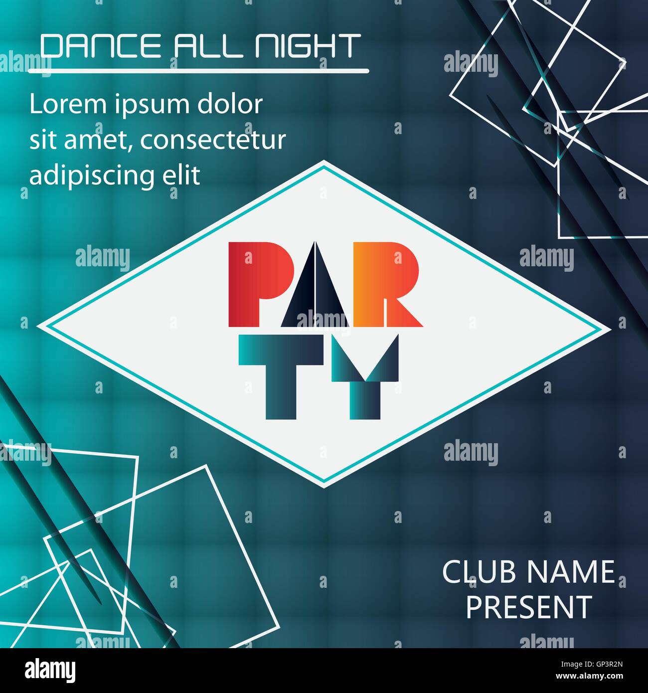 party advertising card design Stock Vector Image & Art - Alamy