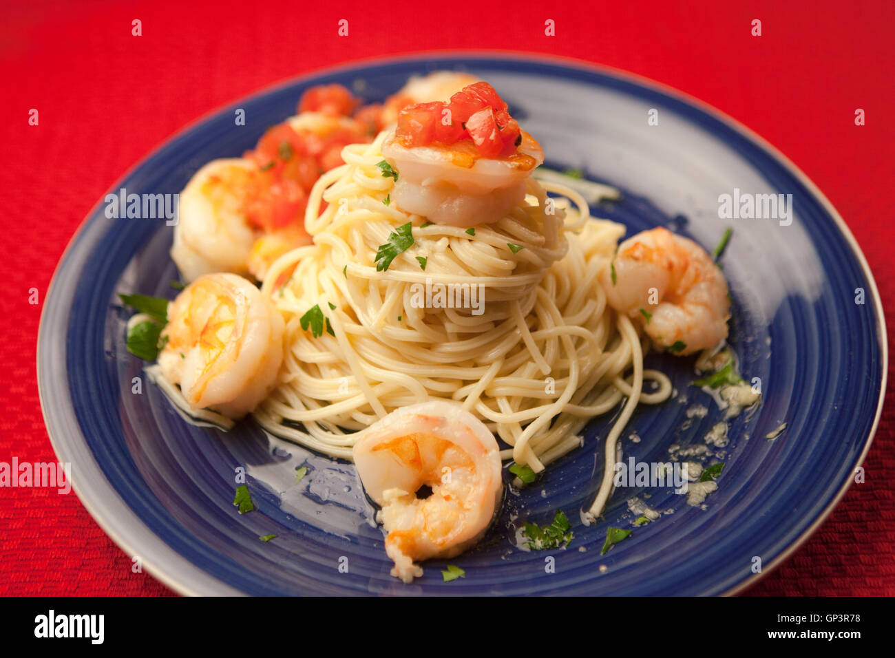 Spaghetti, parsley,Shrimp, Scampi Stock Photo - Alamy