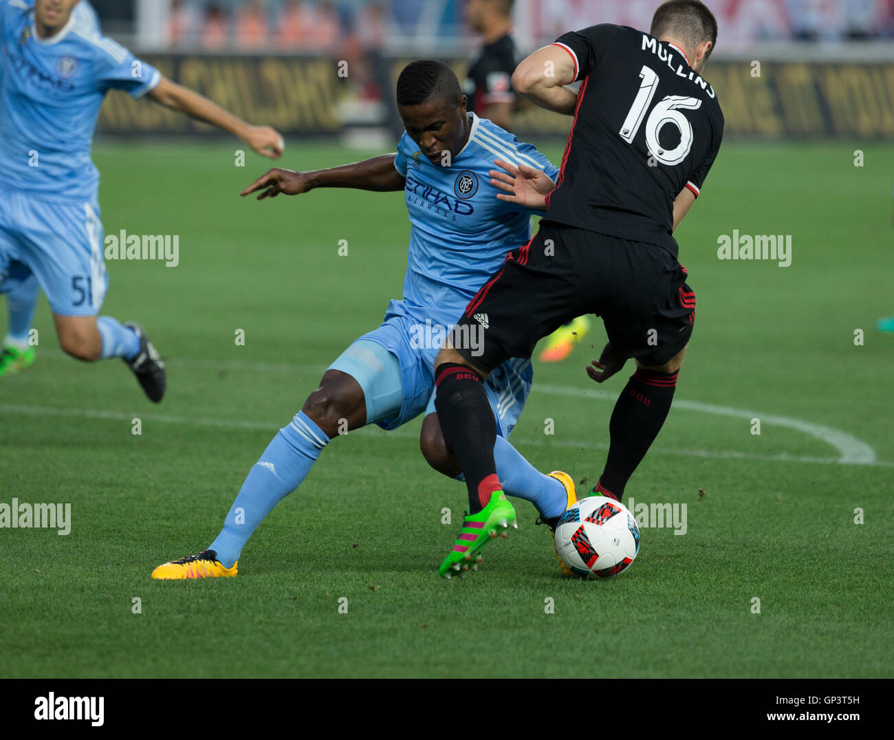 New York, United States. 01st Sep, 2016. Jefferson Mena (23) of NYC FC ...
