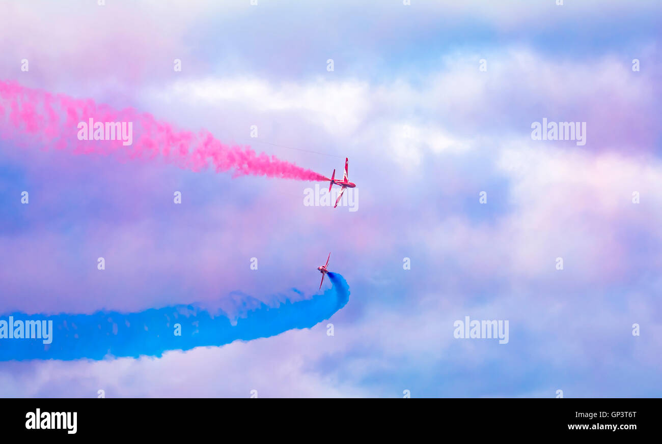 Royal Air Force Aerobatic Team (Red Arrows) flying display over ...
